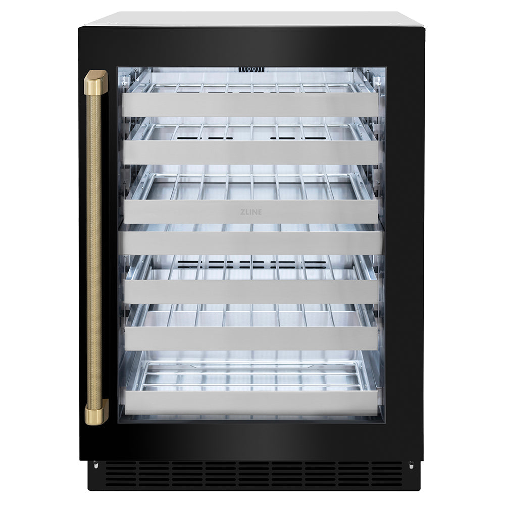 ZLINE Autograph Edition 24 in. Touchstone Dual Zone 44 Bottle Wine Coo ...